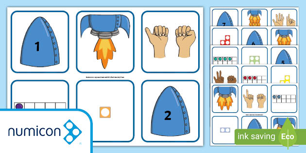 👉 Build a Rocket Number Representation 1-10 Numicon Shapes